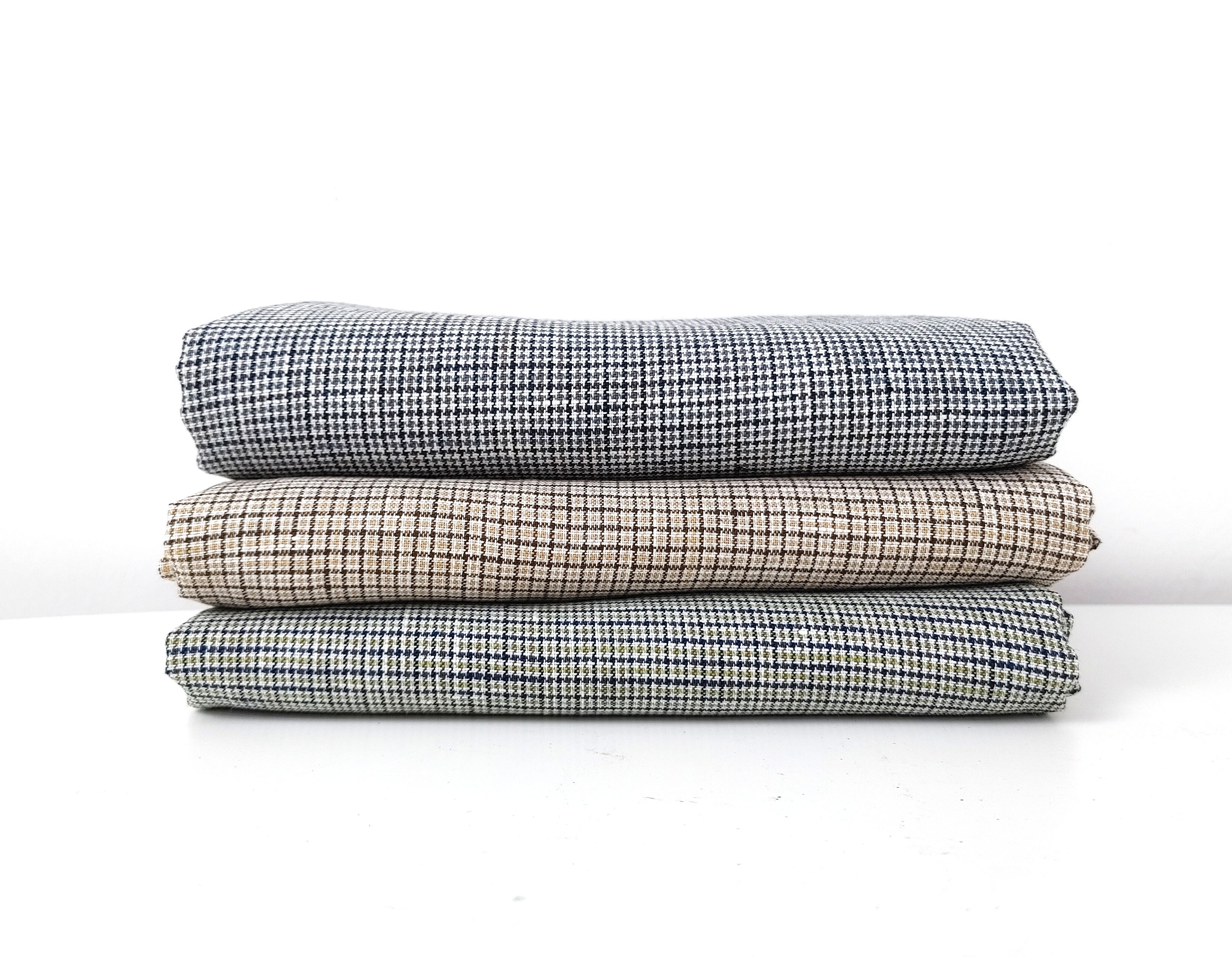100% Linen Fabric – Fine 21s Yarn, Light & Soft Small Gingham Starcheck ...