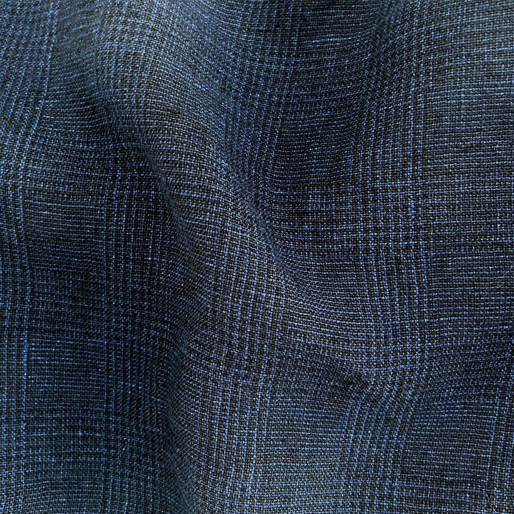 High Twisted Linen Glen Check Fabric Heavy Weight | The Linen Lab