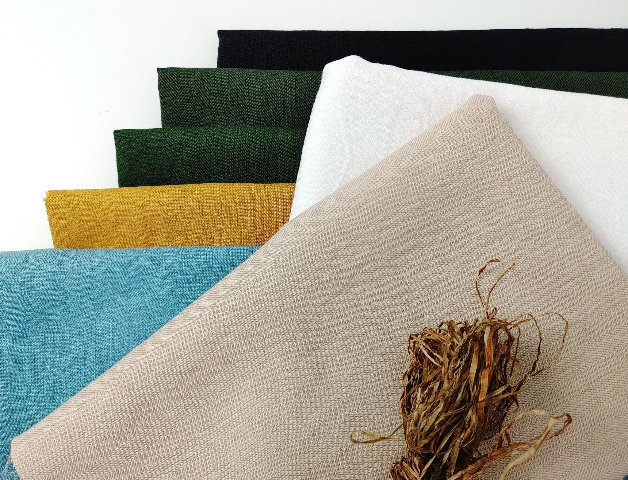 Linen Cotton HBT Herringbone Twill Solid Fabric Medium Weight | The ...