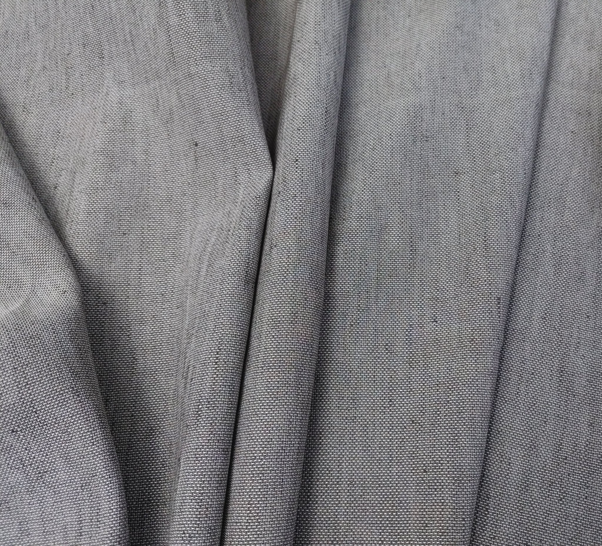 Rich Mocha Dobby Stretch: Linen Rayon Blend Fabric | The Linen Lab